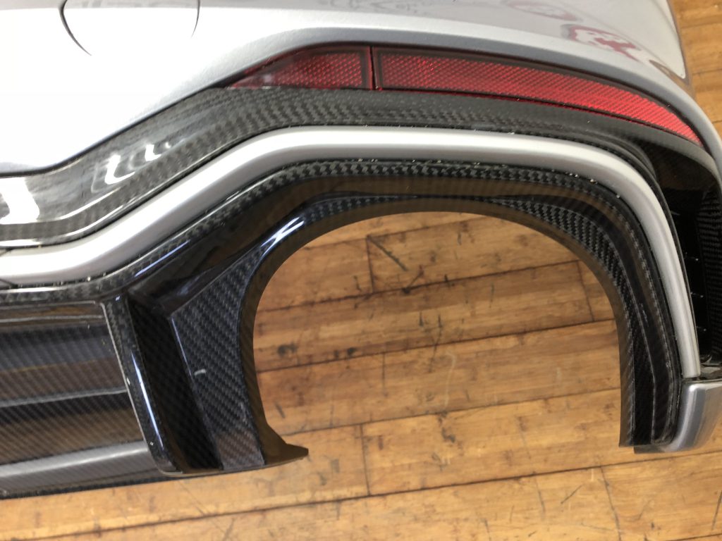 Audi RS5 rear bumper with carbon underspoiler