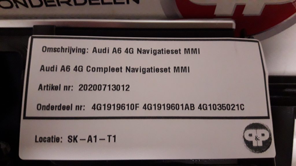 Audi A6 4G facelift navigation set MMI 4G1919610F