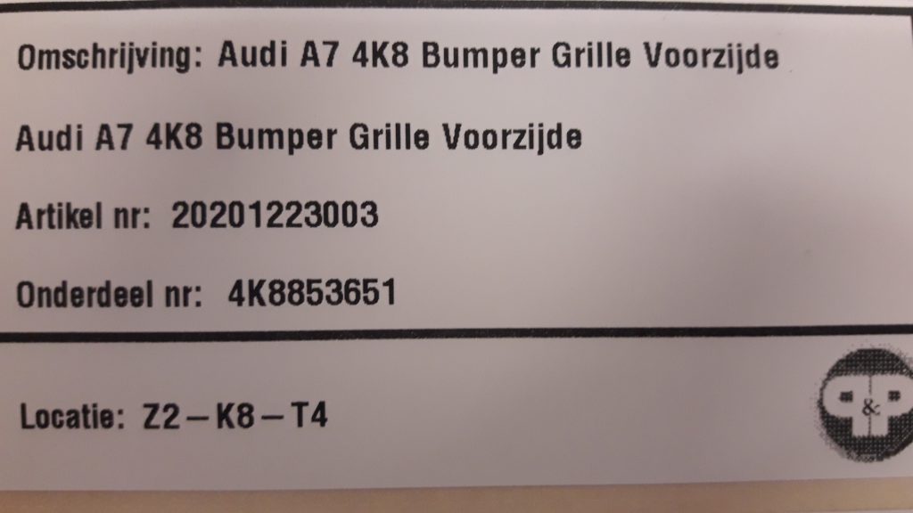 Audi A7 4K8 Grille Front 4K8853651