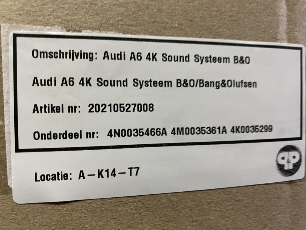 AUDI A6 4K SOUND System B & O 4N0035466A