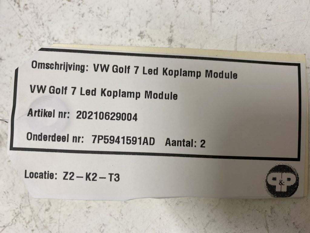 VW Golf 7 LED Headlight Module New 7P5941591AD