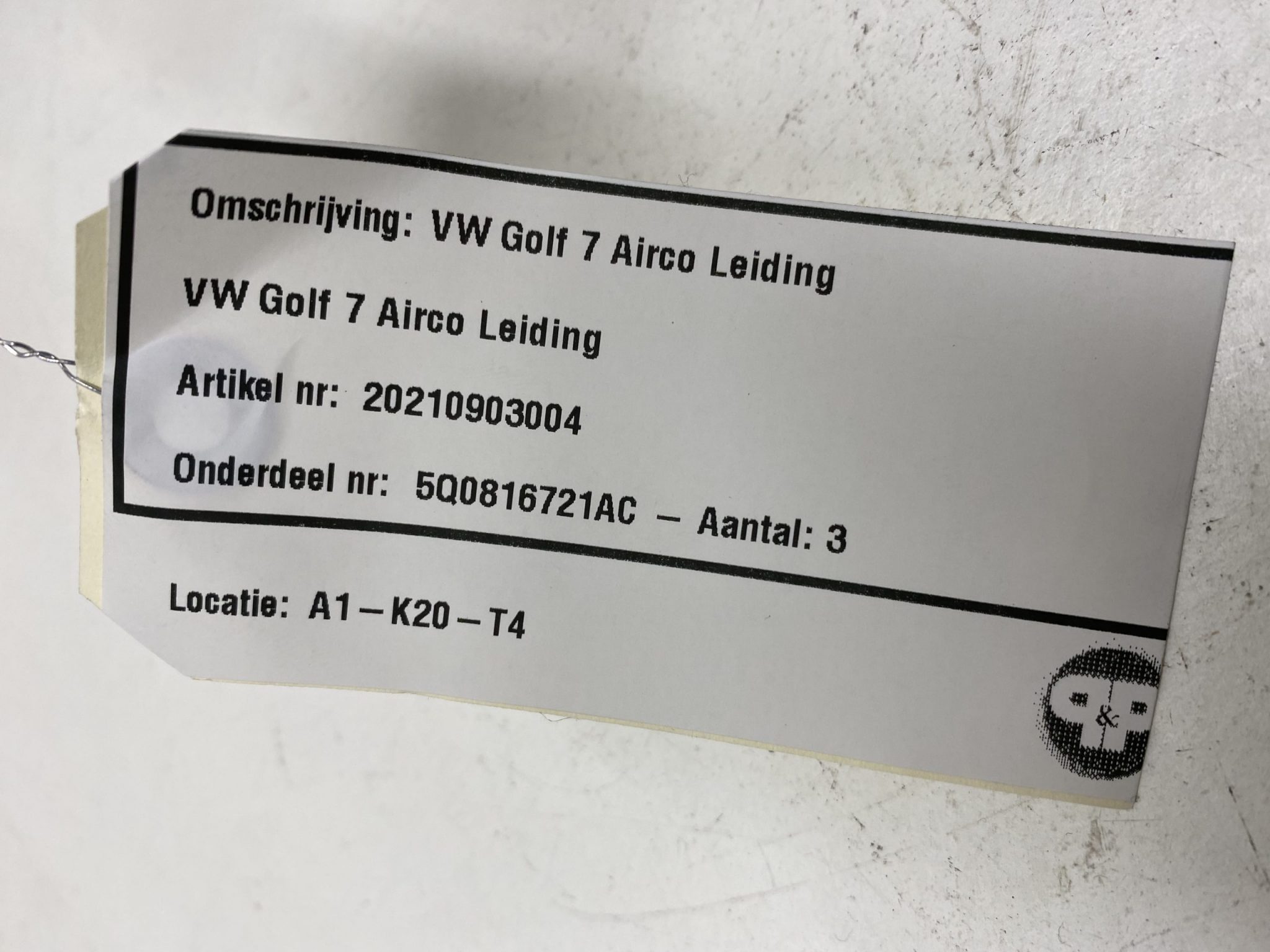 VW Golf 7 Airco Leiding 5Q0816721AC - Polat & Polat