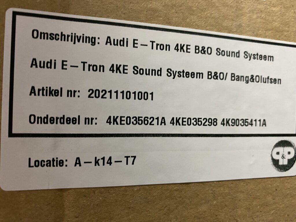 Audi E-Tron 4KE B&O Sound Systeem 4KE035621A - Polat & Polat