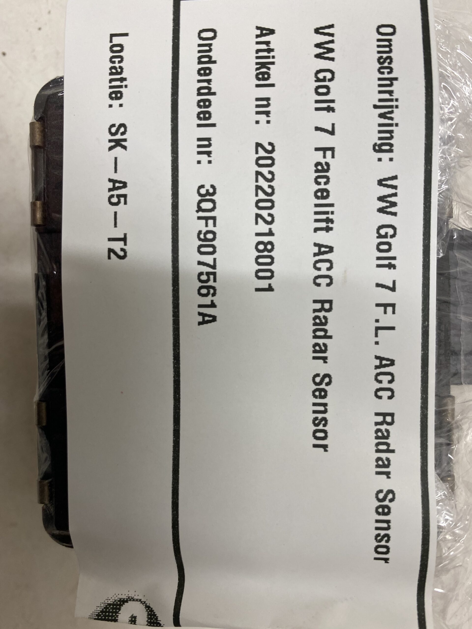 VW Golf 7 F.L. ACC Radar Sensor Front 3QF907561A