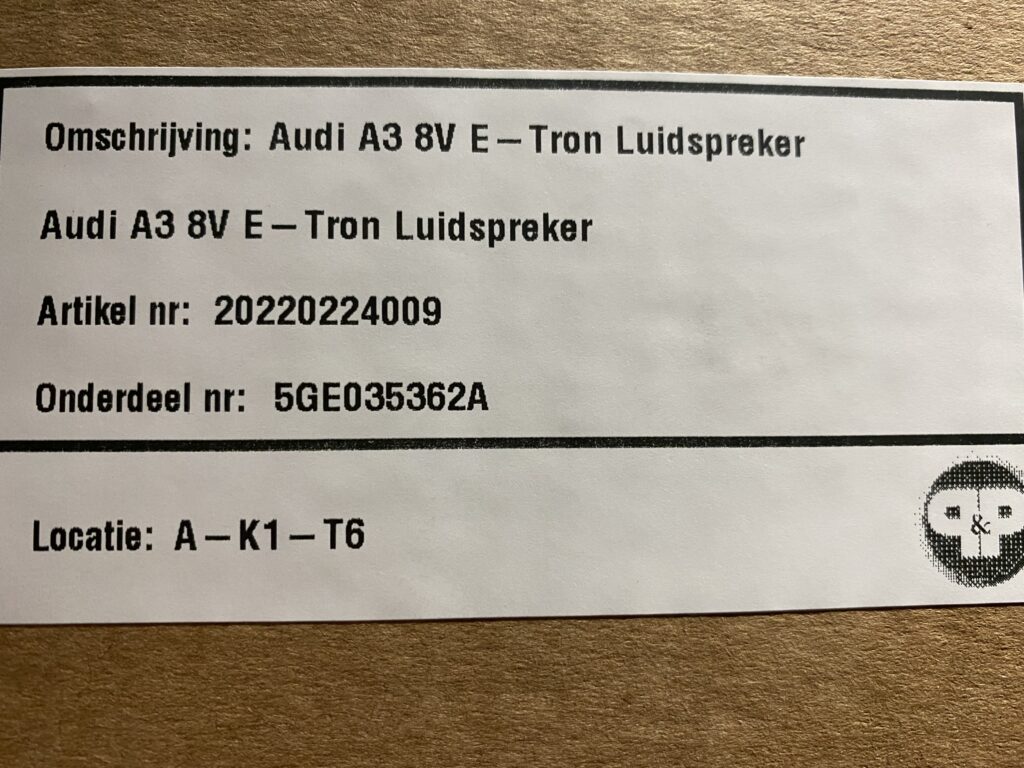 Audi A3 8V E-Tron Speaker 5GE035362A