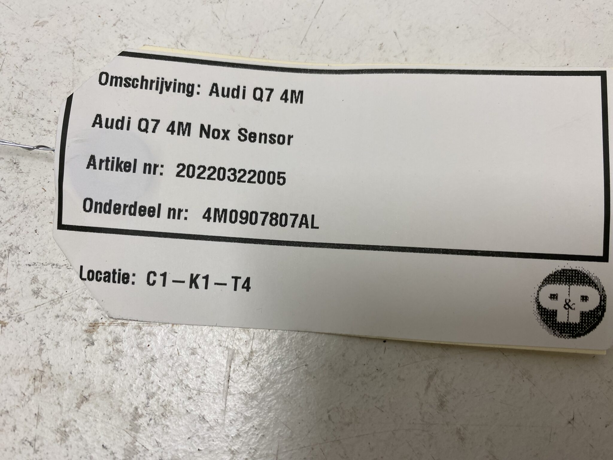 Audi Q7 4M Nox Sensor 4M0907807AL