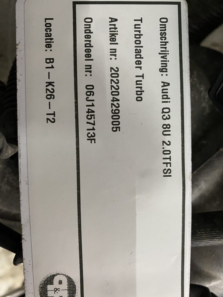 Audi Q3 8U Turbocharger Turbo 06J145713F