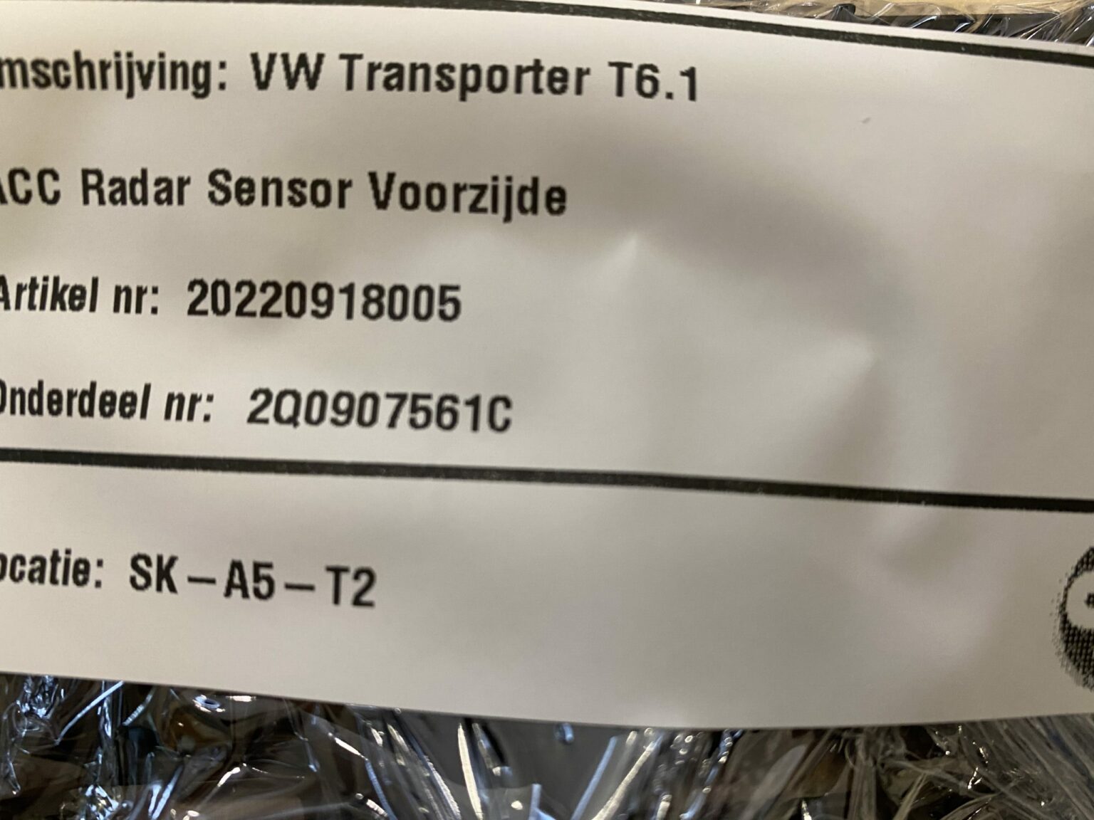 VW Transporter T6.1 ACC Radar Sensor 2Q0907561C - Polat & Polat